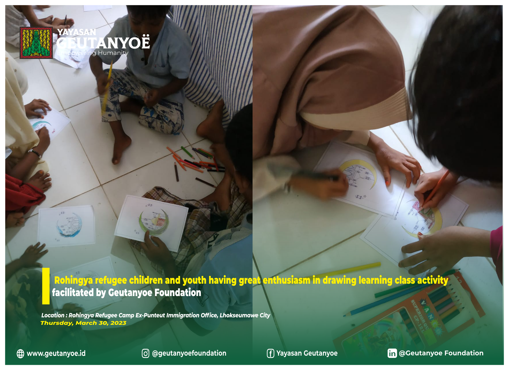 Facilitated the drawing and coloring activity with simple available ...